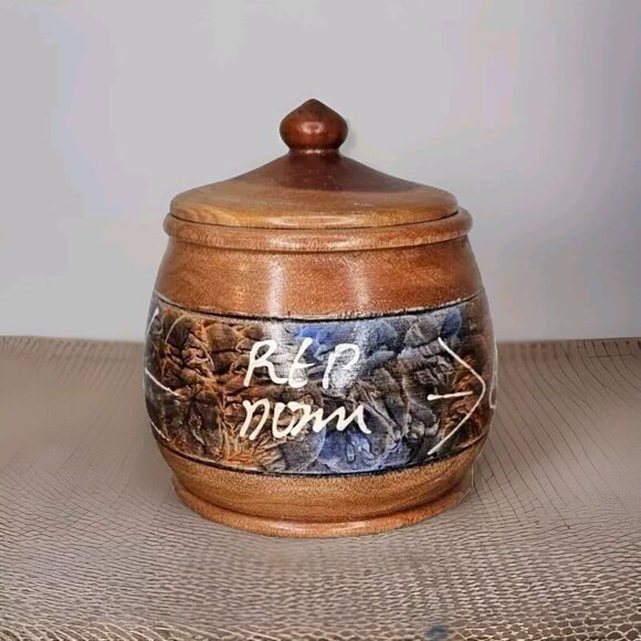 Unbranded | Art | Hand Crafted Wood Jar Lid Made In Dominican Republic ...